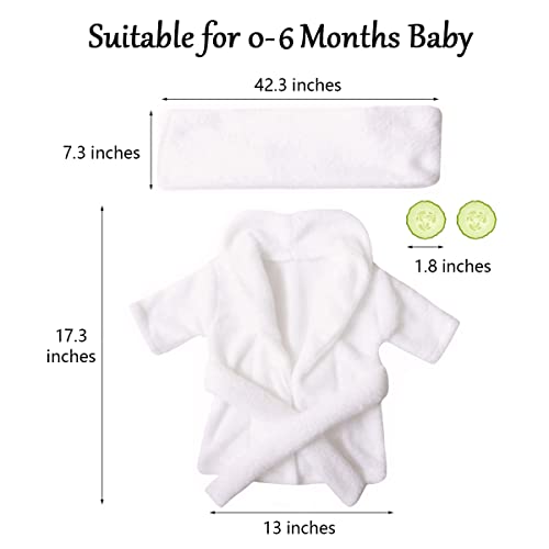 M&G House Newborn Photography Props Bathrobes Outfits Baby Photo Prop Robe Bath Towel Costume Sets Boy Girl Baby Photoshoot Props 0-6 Months(White)