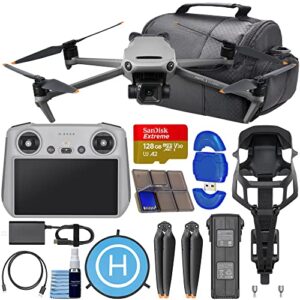 dji mavic 3 classic (dji rc) drone with 4/3 cmos hasselblad camera 5.1k hd video, 46 mins flight time with 128gb memory card + landing pad + carrying bag + pilot bundle