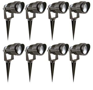 westgate waterproof landscape light led spotlight adjustable directional security lighting for deck yard garden pathway – spike stand /mr16 bulb included (8 pack 4000k natural white)