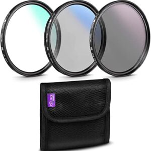 52mm lens filter kit by altura photo, includes 52mm nd filter, 52mm cpl filter, 52mm uv filter, (uv, polarizer filter, neutral density nd4) for camera lens w 52mm filter + lens filter case