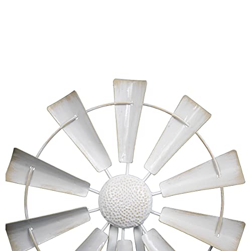 Foreside Home & Garden White Large Enamel Metal Windmill Table Decor