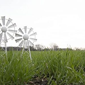 Foreside Home & Garden White Large Enamel Metal Windmill Table Decor