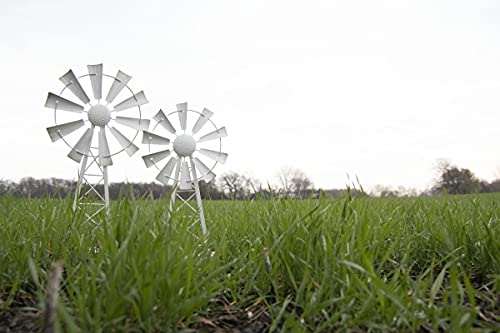 Foreside Home & Garden White Large Enamel Metal Windmill Table Decor