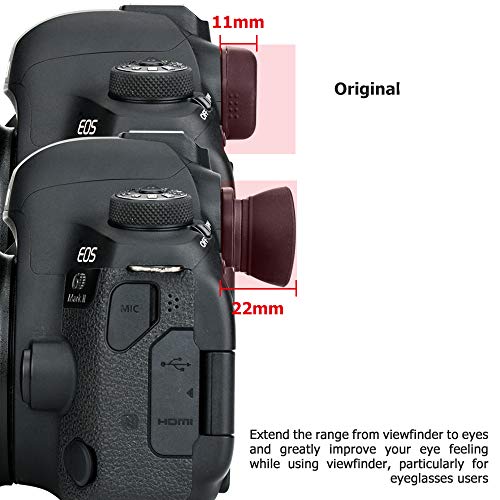 Soft Camera Eyecup Eyepiece Viewfinder Eyeshade for Canon EOS 6DM2 5DM2 6D 5D Mark II 90D 80D 77D 70D 60D 50D 4000D 2000D Rebel T100 T8i T7i T7 T6s T6i T6 T5i T5 T4i SL3 SL2 Replac Canon EB EF Eye Cup