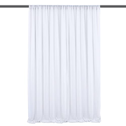 White Chiffon Sheer Backdrop Curtain for Wedding, Parties, White Arch Drapes for Backdrop Decoration,Wrinkle-Free 5ft x 7ft