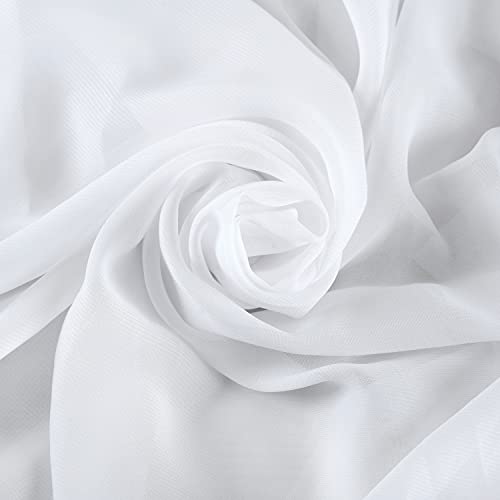 White Chiffon Sheer Backdrop Curtain for Wedding, Parties, White Arch Drapes for Backdrop Decoration,Wrinkle-Free 5ft x 7ft