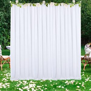 White Chiffon Sheer Backdrop Curtain for Wedding, Parties, White Arch Drapes for Backdrop Decoration,Wrinkle-Free 5ft x 7ft