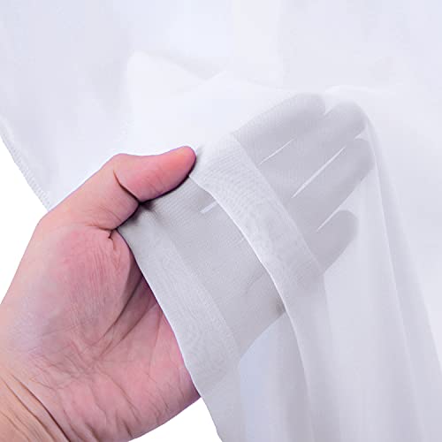 White Chiffon Sheer Backdrop Curtain for Wedding, Parties, White Arch Drapes for Backdrop Decoration,Wrinkle-Free 5ft x 7ft