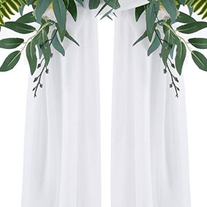 White Chiffon Sheer Backdrop Curtain for Wedding, Parties, White Arch Drapes for Backdrop Decoration,Wrinkle-Free 5ft x 7ft