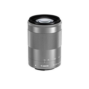 Canon EF-M 55-200mm f/4.5-6.3 Image Stabilization STM Zoom Lens (Silver) (Renewed)