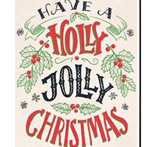 BLKWHT Holly Jolly Christmas Garden Flag 12.5x18 Vertical Double Sided Winter Holiday Yard Decorations S999