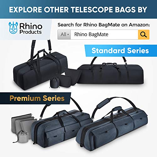 bagmate Multipurpose Telescope Bag – Shock-Absorbent Telescope Carrying Case with Adjustable Shoulder Strap and Extra Storage – Military-Grade, Water Repellent Camera Case by Rhino (40 Inches)