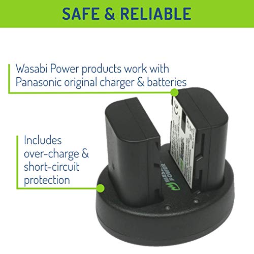 Wasabi Power Battery (2-Pack) and Dual USB Charger for Panasonic DMW-BLF19 and Panasonic Lumix DMC-GH3, DMC-GH4, DC-GH5, DC-GH5S, DC-G9