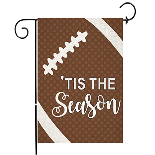 chengxun Tis Season of Football Game Garden Flag Football Sport Sign Flag 12.5*18 inches Double Sided Outdoor Yard Decor Flag