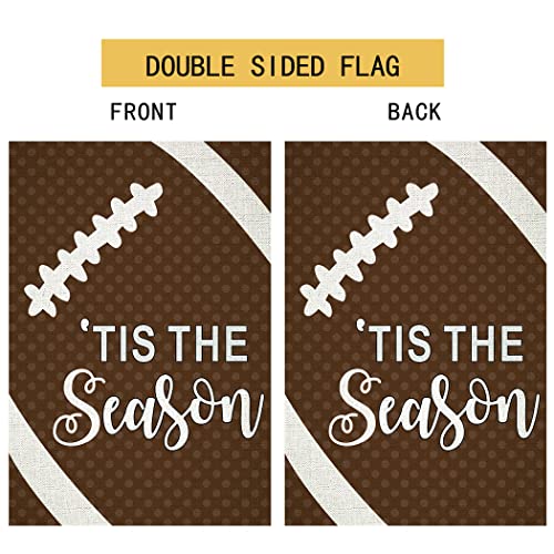 chengxun Tis Season of Football Game Garden Flag Football Sport Sign Flag 12.5*18 inches Double Sided Outdoor Yard Decor Flag