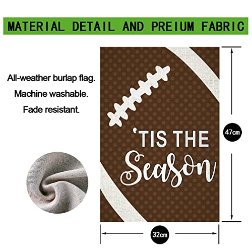 chengxun Tis Season of Football Game Garden Flag Football Sport Sign Flag 12.5*18 inches Double Sided Outdoor Yard Decor Flag