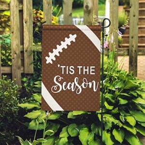 chengxun Tis Season of Football Game Garden Flag Football Sport Sign Flag 12.5*18 inches Double Sided Outdoor Yard Decor Flag