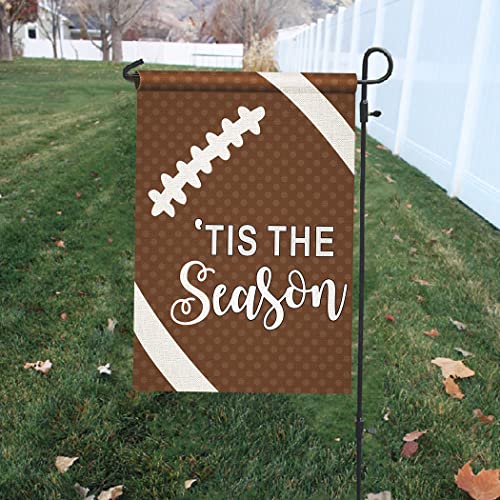 chengxun Tis Season of Football Game Garden Flag Football Sport Sign Flag 12.5*18 inches Double Sided Outdoor Yard Decor Flag