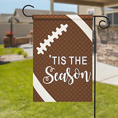 chengxun Tis Season of Football Game Garden Flag Football Sport Sign Flag 12.5*18 inches Double Sided Outdoor Yard Decor Flag