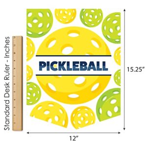 Big Dot of Happiness Let’s Rally - Pickleball - Outdoor Lawn and Yard Home Decorations - Birthday or Retirement Party Garden Flag - 12 x 15.25 inches