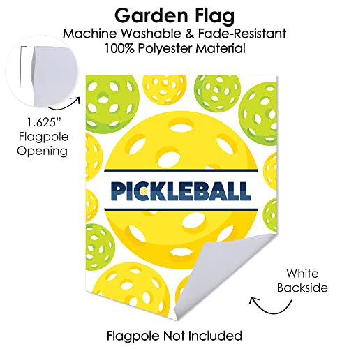 Big Dot of Happiness Let’s Rally - Pickleball - Outdoor Lawn and Yard Home Decorations - Birthday or Retirement Party Garden Flag - 12 x 15.25 inches