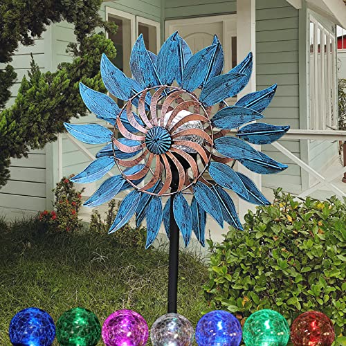 Wind Spinners-Wind Spinners for Yard and Garden-Wind Sculptures & Spinners-Metal Wind Spinner Gift Or use for Patios, Gardens, Parks, Sidewalks, Lawns