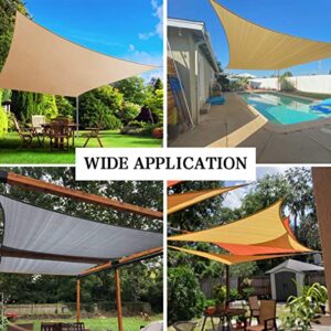 Dafoecheer Sun Shade Sail 12' x 16'Rectangle UV Block Canopy for Patio Garden Backyard Lawn and Outdoor Activities, Cream