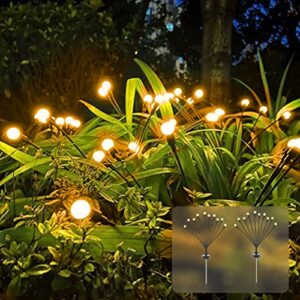 inflelos solar garden lights – new upgrade solar swing lights, wind swing, solar outdoor lights, garden patio decor, high flexible wire and heavy duty bulb base, warm white (2-pack)