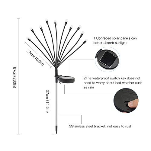 INFLELOS Solar Garden Lights - New Upgrade Solar Swing Lights, Wind Swing, Solar Outdoor Lights, Garden Patio Decor, High Flexible Wire and Heavy Duty Bulb Base, Warm White (2-Pack)