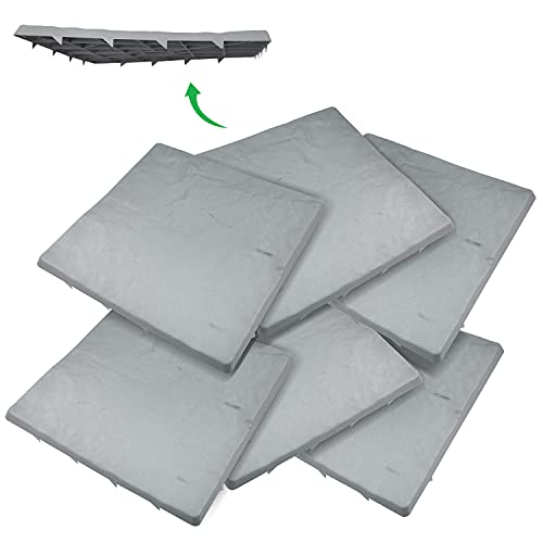 Garden Stepping Stones Outdoor Walkway,6 Pack Lightweight (230g) 11.7" Large Stepping Stones for Garden Walkway,Plastic Stepping Stones Use As Walkway Stepping Stones,Pathway Stepping Stones