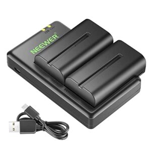 neewer np-f550 battery charger set compatible with sony np-f970 f750 f770 f960 f550 f530 f330 f570 ccd-sc55 tr516 tr716 tr818 tr910 tr917, neewer led light/monitor/camera slider (2 pack, black)