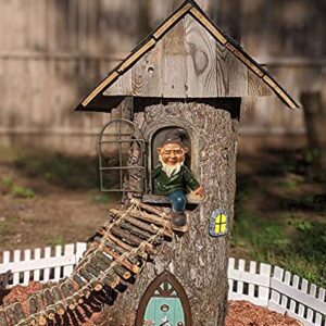 INNOLITES Elf Out The Door Tree Hugger Garden Gnome Statue, Garden Peeker Yard Art unimaginable Tree Sculpture Garden Decoration(Garden Gnomes)(Garden gnome A)