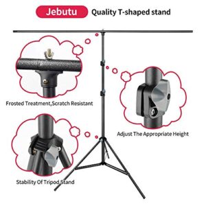 JEBUTU Green Blue Backdrop with Stand Kit 5 x 6.5 Ft, Double-sided Reversible Green Blue Screen with Portable T-Shaped Photograph Background Stand,5 Backdrop Clips for Video,TikTok,YouTube,Zoom,Gaming