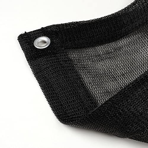 ATE Pro. USA - 7' ft. x 20' ft. Heavy Duty Black Knitted Mesh Tarp with Grommets 73% Shade Use for Shade, 27% Filtered Sunlight, UV Protection, Green House, Garden, Nursery, Canopy, Pools, Dump Truck