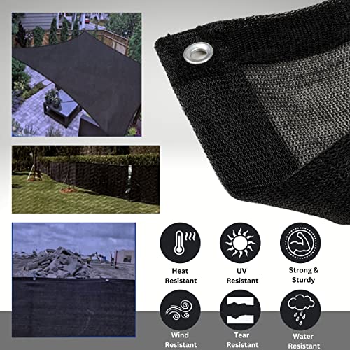 ATE Pro. USA - 7' ft. x 20' ft. Heavy Duty Black Knitted Mesh Tarp with Grommets 73% Shade Use for Shade, 27% Filtered Sunlight, UV Protection, Green House, Garden, Nursery, Canopy, Pools, Dump Truck