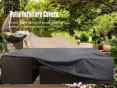 YoungBee Patio Furniture Set Covers,Rectangular/Square Patio Table Cover Waterproof, Windproof, Upgraded Tear-Resistant 420D Oxford Large Outdoor Furniture Covers 138" W x 79" D x 28" H