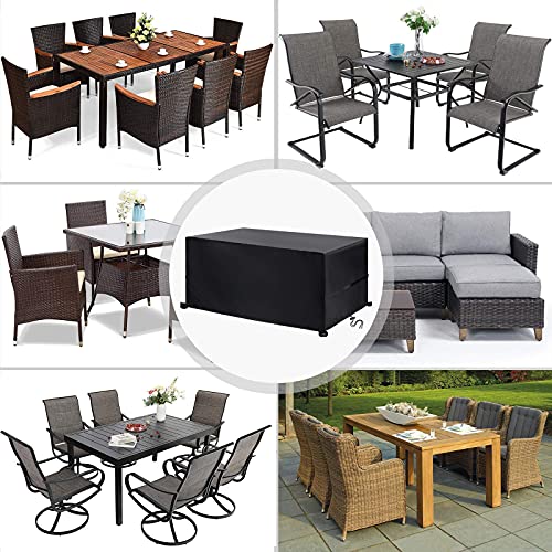 YoungBee Patio Furniture Set Covers,Rectangular/Square Patio Table Cover Waterproof, Windproof, Upgraded Tear-Resistant 420D Oxford Large Outdoor Furniture Covers 138" W x 79" D x 28" H