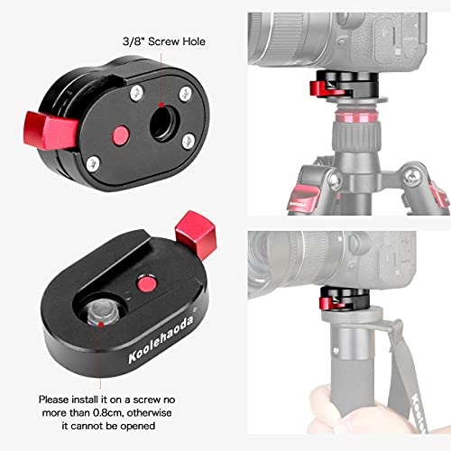 Koolehaoda Mini Quick Release Plate System with 1/4" Screw for Camera Tripod, Gimbal, Monopods,Video Monitors, Magic Arm, Flash Bracket, Stabilizer