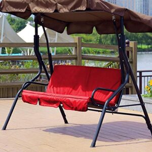 Omabeta Swing Cushion Cover, Swing Cushions 3 Seater Replacement, 3 Seater Chair Waterproof Cushion Swing Seat Cushions Seat Cover for Patio Garden Yard, Replacement Cushions for Outdoor Swing(Red)