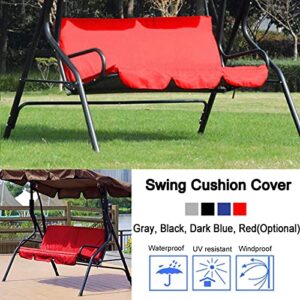 Omabeta Swing Cushion Cover, Swing Cushions 3 Seater Replacement, 3 Seater Chair Waterproof Cushion Swing Seat Cushions Seat Cover for Patio Garden Yard, Replacement Cushions for Outdoor Swing(Red)