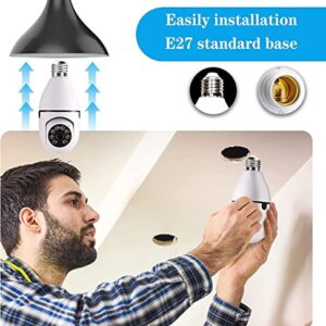 Light Bulb Security Camera, 1080P 2.4GHz WiFi Home Security Camera, 360° Surveillance Cam with Motion Detection Alarm Night Vision Light Socket Security Camera