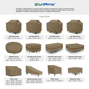 SunPatio Outdoor Daybed Cover 88 Inch, Heavy Duty Waterproof Patio Furniture Sofa Cover with Taped Seam, FadeStop Material, All Weather Protection, Taupe