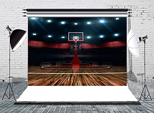 Flowerstown Basketball Court Backdrop Washable Polyester Backdrop, Basketball Backdrop for Birthday Parties Sports backdrops for Photography Decorations Living Room Studio Background 7x5ft FT004