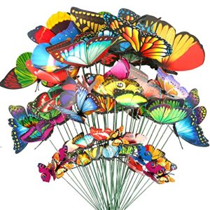 teenitor 40 pcs butterfly stakes, 5 different size butterflies stakes garden ornaments patio decor butterfly party supplies yard stakes decorative for outdoor butterfly decorative garden stakes