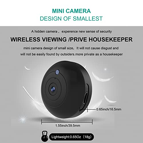 FECOMI Mini Indoor Camera, Wireless Spy Camera Hidden Camera with Video Recording,1080P Small Nanny Cam with Phone App,Night Vision,Motion Alarm for Car,Pet,Home Security