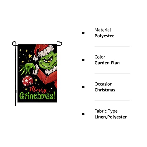 Christmas Garden Flag Linen Double-Sided, Interesting Christmas Linen Yard Flag In Winter, Used For Outdoor Christmas Decoration Of Farmhouses (12 × 18 Inches)