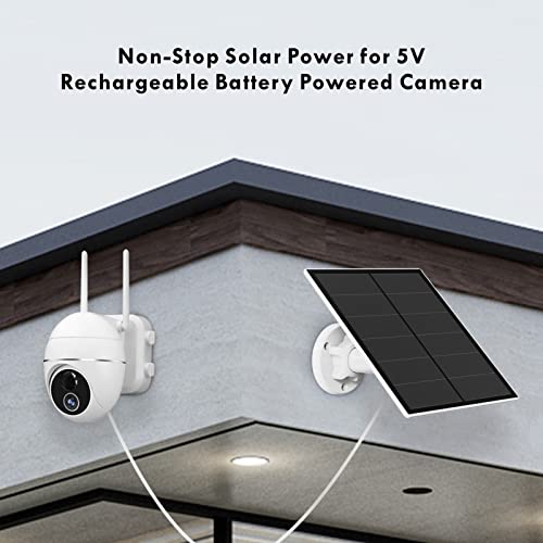 5W Solar Panel for Wireless Outdoor Security Camera Compatible with Rechargeable Battery Powered Surveillance Cam, Continuous Solar Power for Camera, Not Compatible with Arlo Ring Blink Camera