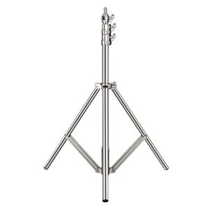 neewer 79″/2m stainless steel light stand, spring cushioned heavy duty photography tripod stand with 1/4” to 3/8” universal screw adapter for strobe, led video light, ring light, monolight, softbox