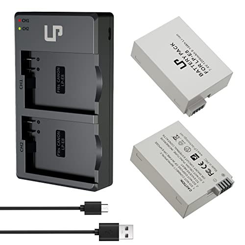 LP-E8 Battery Charger Pack, LP 2-Pack Battery & Dual Slot Charger, Compatible with Canon EOS Rebel T2i, T3i, T4i, T5i, 550D, 600D, 650D, 700D, Kiss X4, X5, X6i, X7i Cameras &More(Not for T2 T3 T4 T5)