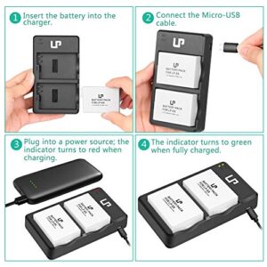 LP-E8 Battery Charger Pack, LP 2-Pack Battery & Dual Slot Charger, Compatible with Canon EOS Rebel T2i, T3i, T4i, T5i, 550D, 600D, 650D, 700D, Kiss X4, X5, X6i, X7i Cameras &More(Not for T2 T3 T4 T5)